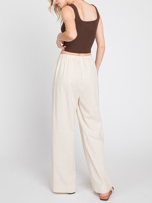 In Paradise Linen Drawstring Pants (Various Colors) – Shop at Goldie's